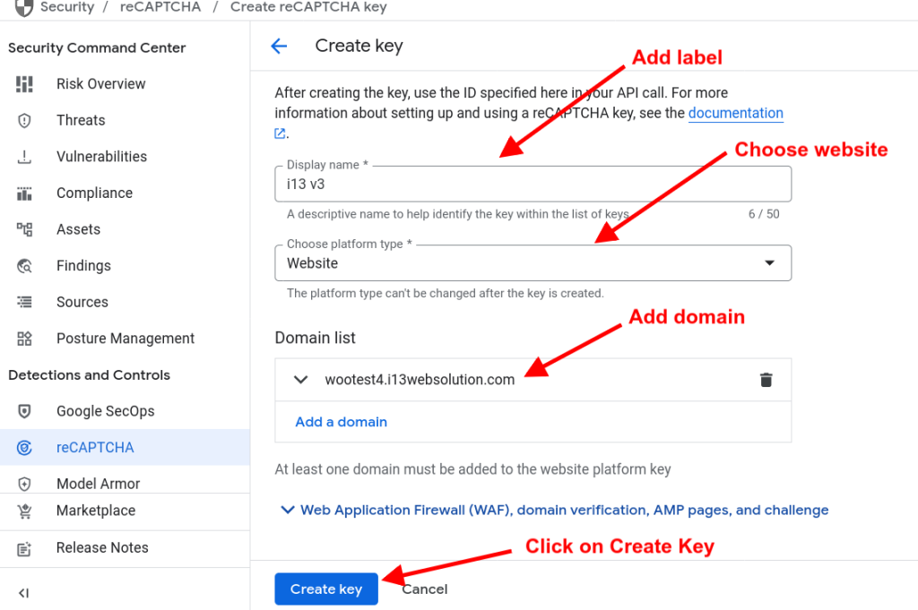 How to get google ReCaptcha v3 enterprise Keys - Blog